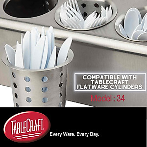 TableCraft Products 7062 Two-Tiered Flatware Cylinder Holder with 6 Holes