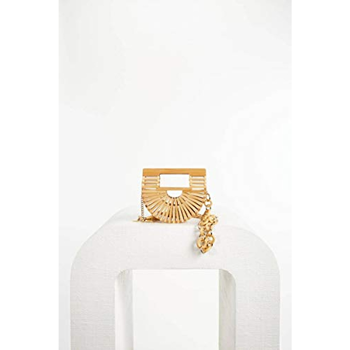 SAXTZDS Fashion Mini Handbag Woven Pouch Retro Straw Bag Holiday Shoulder Bag Bamboo Basket Waist Bag for Women, 15cm13cm5cm