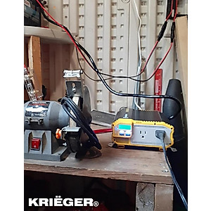 Krieger 2000 Watts Power Inverter 12V to 110V, Modified Sine Wave Car Inverter, Dual 110 Volt AC Outlets, DC to AC Converter with Installation Kit Included - ETL Approved to UL and CSA Standards