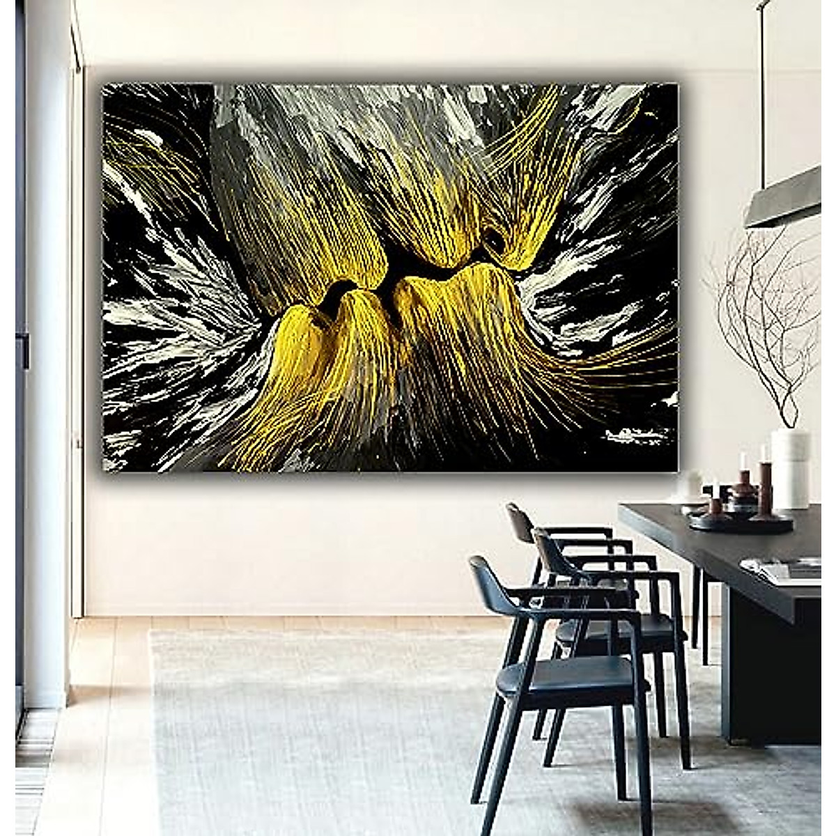 Canvas Wall Art Love Painting for Couples Bedroom, Love Painting Wall Art, Wall Art Love, Kiss Painting, The Kiss Painting Print, Kiss Canvas Wall Art (Ready to hang 24"x36", Style 1)