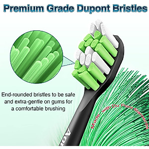 Aoremon Replacement Brush Heads for Sonicare - Electric Toothbrush Heads Compatible with Philips Sonicare W 6100 5300 4100 & Most Snap-on Toothbrush Modle, Black 10PCS