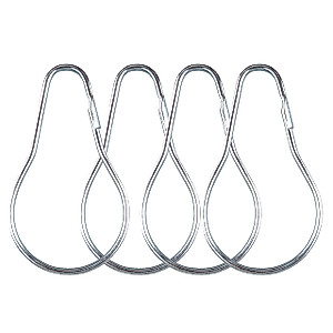 Kowibcl Metal Shower Curtain Hooks Shower Curtain Hooks Rust Proof Metal Shower Curtain Rings Stainless Steel Hanging Clips and Hooks,Practical Reusable Shower Curtain Hangers，Set of 50,Silver