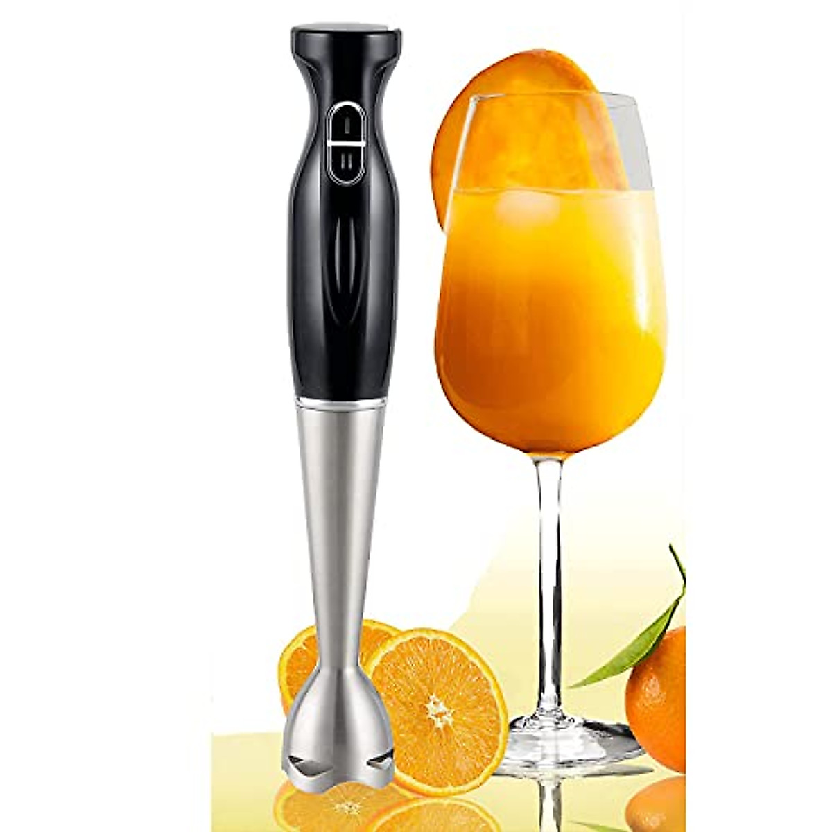 Alpine Cuisine Hand Blender 300 watt with 2 speed Stainless Steel Immersion Blender with Detachable, Multi Purpose Mixer, Whisk & Chopper, Juicer, Smoothie and Gym Protein Shaker
