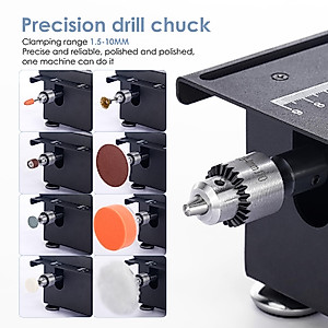 Mulcort 100W Multi-Functional Table Saw Mini Desktop Electric Saw Cutter Speed & Angle Adjustable 16MM Cutting Depth with Blade Flexible Shaft and More Accessories for Wood Plastic Acrylic Cutting