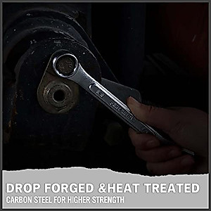 SWANLAKE 26PCS Combination Wrench Set with Roll-up Pouch, wrench set metric and standard, SAE 1/4” - 1” and Metric 8mm - 24mm