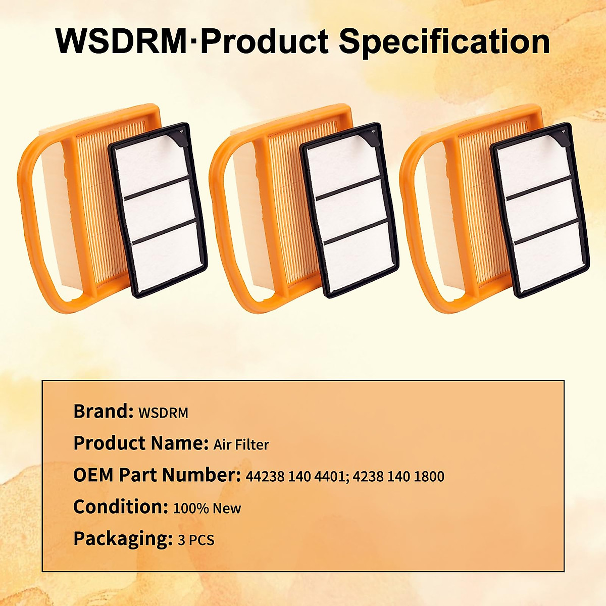 WSDRM TS410 TS420 Air Filter Pre Cleaner for TS410 TS420 TS410Z TS420Z TS480 TS500i Concrete Cut Off Saw Cutquik Saws Chop Saw 4238 140 4402, 4238 141 0300, 4238-140-1800, 3 pcs