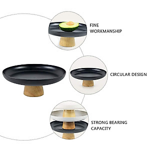 Beaupretty Round Coffee Table Tray 1pc Cosmetic Storage Tray Finishing Tray Bamboo Small Item Earring Tray