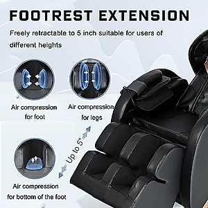2023 Massage Chair Recliner with Zero Gravity with Full Body Air Pressure Easy to Use at Home and in The Office (Grey)