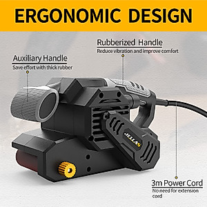 Belt Sander, Jellas 2 in 1 Belt & Bench Sander, 3x18 inch Belt Sanders for Woodworking with 12Pcs Sanding Belts, Dust Bag, Vacuum Adapter, 3m Power Cord to Remove Wood, Paint, Stain