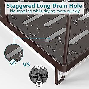 FavoThings Kitchen Sink Caddy Sponge Holder Dish Brush Holder SUS304 Stainless Steel for Home Kitchen