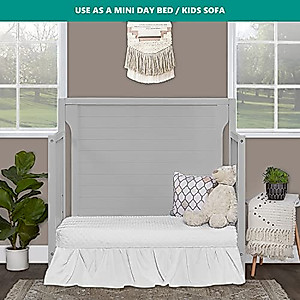 Dream On Me Bellport 4 in 1 Convertible Mini/Portable Crib in Pebble Grey, Non-Toxic Finish, Made of Sustainable New Zealand Pinewood, with 3 Mattress Height Settings