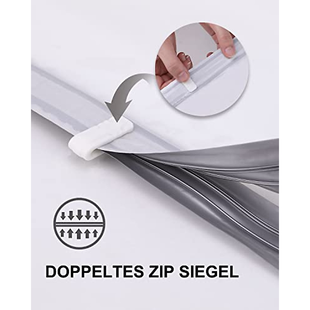 WellMall Vacuum Sealer Bags Seal - Space Saver Vacuum Storage Bags, Vacuum Storage Bags Sealed for Clothing, Clothes, Blanket & Comforter, Great Companion for Travel (8 Pack Large)