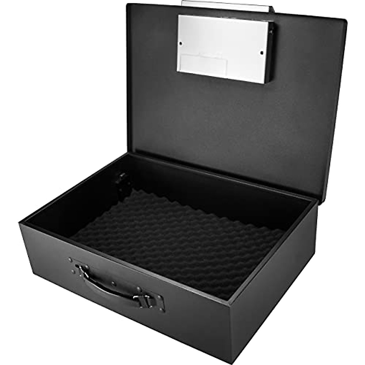 Barska Portable Digital Keypad Lock Box – Secure Travel Safe for Valuables, Steel Construction, Removable Tethering Cable, Backup Keys & Batteries Included