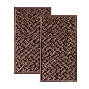 MATALL Front Door Mat 2 Pack Indoor and Outdoor Welcome Mat, Absorbent and Drain Away Water Heavy Duty Entryway Doormat for Front Back Doors, Laundry Rooms, Mudrooms and More, 29.5x17IN