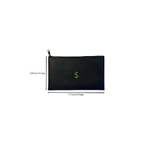 Cash/Money Pouch/Bag Perfect Size, Waterproof, 7.7 in x 4.5 in, Travel Pouch/Bag with Cash Icon/Symbol/Dollar/$ Sign. Cash Organizer. Junk Drawer Organizer. Pencil Pouch with Dollar Sign