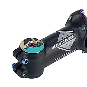 ALEOED 1 1/8 Inch Bike Headset Top Cap Front Fork Stem Top Cover Bowl Aluminum Alloy with Titanium Bolts for MTB Road Bicycle