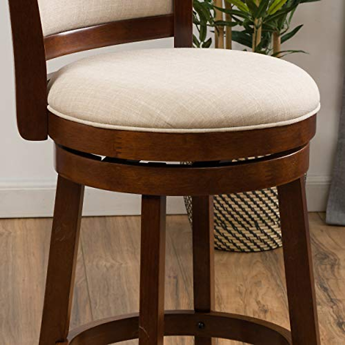 Christopher Knight Home Mallik Fabric Swivel Armless Barstool, Beige
