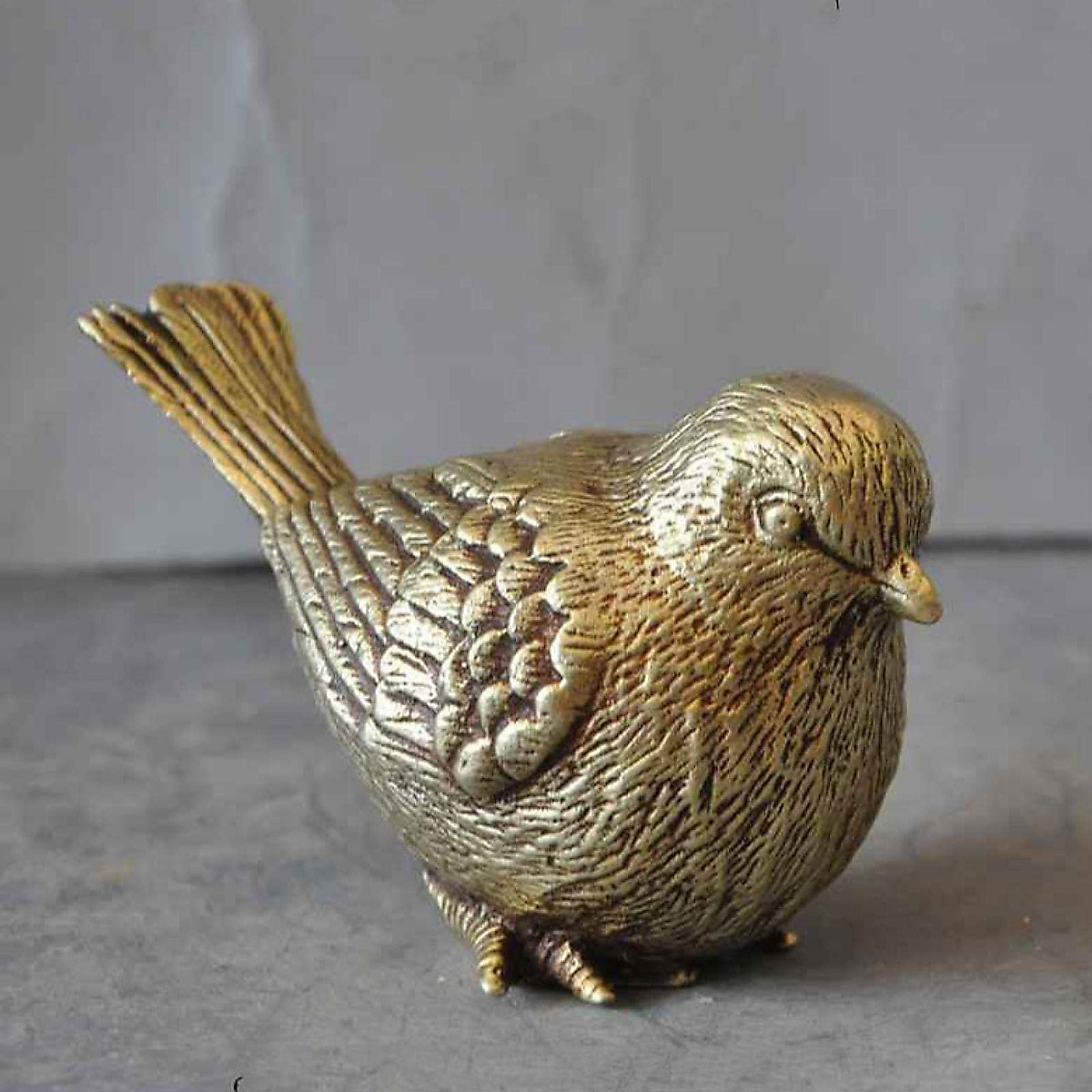 JUZZQ for Office Garden Family Room Abstract Ornaments Figurines Art Gift Statues and Figurines for Home Decor,Feng Shui Brass Copper Animal Small Bird Lucky Statue Sculpture Desktop Sculpture