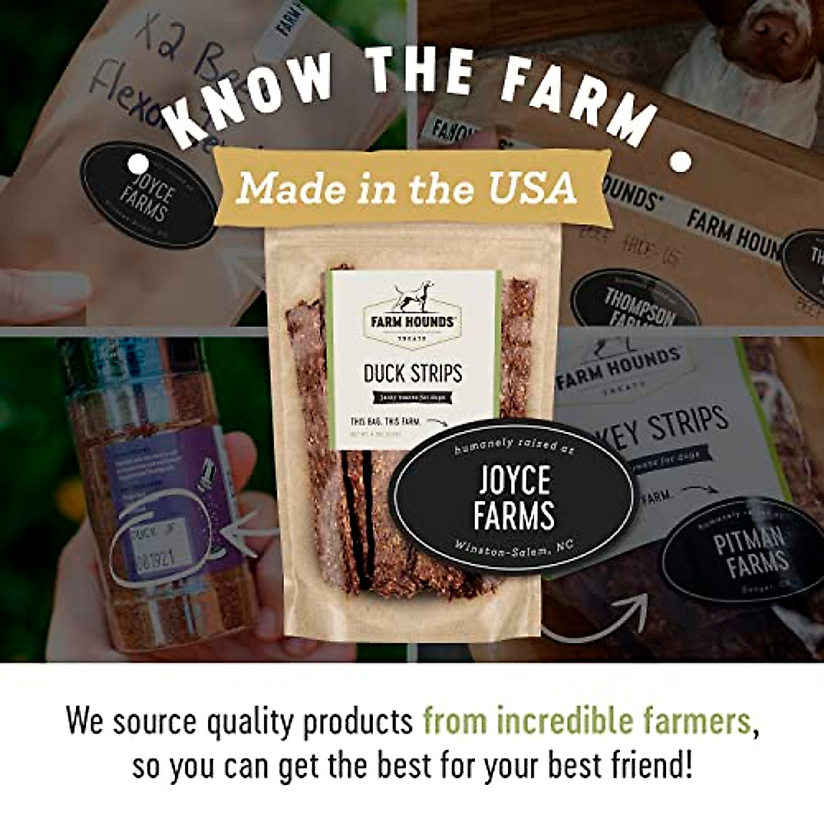 Farm Hounds Premium Natural Duck Treats for Dogs, 100% Made from Humanely-Raised Ducks, No Fillers Added, Nutrient-Rich Duck Jerky Dog Treats, Healthy Delicious Dog Strips, Made in USA