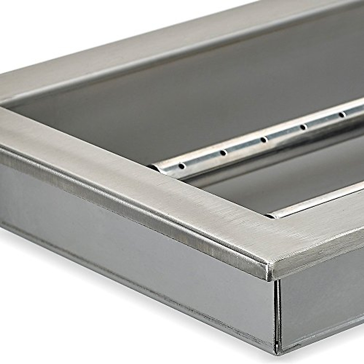 American Fireglass 60 x 6 Stainless Steel Linear Drop-in Fire Pit Pan With Electric Ignition System, CSA Certified Natural Gas