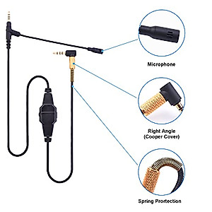 Sqrgreat NC700 Cable with Volum Controller Inline Mute Mic Cord Replacement for Bose Noise Cancelling 700 NC700 QC45 QC35 QC35II QC25 OE2 2.5mm Gaming Headphones (6.5Ft)