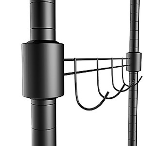 Oliote Rod Garment Rack 3 Tier Metal Wire Shelving Hang Large Rolling Movable Clothes Drying Rack with Lockable Wheels and Pair Side Hooks