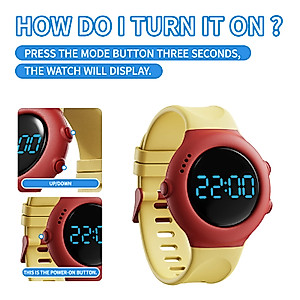 Potty Training Timer Watch for Boys and Girls,Kids Training Toilet Timer Watch,Waterproof,Rechargeable,Music Tones,Automatic Timers Plays Music,Alarm,Baby and Toddler Potty Train Toilet Time Aid