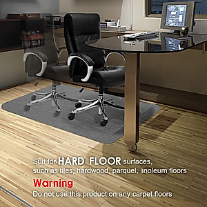 Vicwe Chair Mat, 1/6" Thick 35"x55" Office Home Chair Mat for Hard Floor Protection, Anti-Slip, Multi-Purpose Floor Mat for Porch, Study,Restauran,Office (Light Gray)