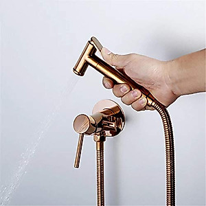 MINJING Cloth Diaper Sprayer, Toilet Bidet Sprayer, Hot and Cold Mixer Solid Brass Shower Faucet, Bathroom Douche Kit Washer