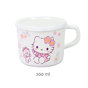 Hello Kitty Bear Sakura Cute Pink Dinnerware Flatware Meal Set – Plate Bowl Cup Spoon, 4 pieces