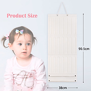 JOYMOMO Hair Bow Holder Organizer For Girls Hanging Bow Holder For Girls Hair Accessories Storage Organizer For Headbands, Hair Clips, Hair Ties, Scrunchies (Without Hair Bows) (beige)