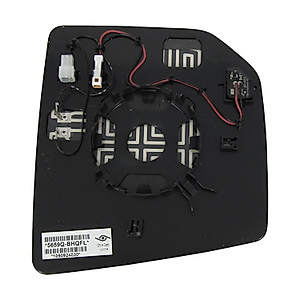 Driver Side Mirror Glass Assembly With Plastic Backing Plate Blind Spot Detection Heated Compatible with 2015-2020 Ford F150 Truck (BSD System Tow Mirror)