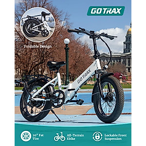 Gotrax F2 20" Folding Electric Bike with 55 Miles (Pedal-assist1) by 48V Battery, 20Mph Power by 500W, LCD Display and 5 Pedal-Assist Levels, 7-Speed&Front Shock Absorber for Off-Road Bicycle White