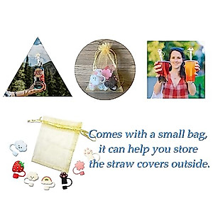 Straw Covers Cap for Stanley Cup - 8Pcs Straw Tip Covers Compatible with Stanley 30&40 Oz Tumbler, Soft Silicone Dust-Proof Straw Cover, Cute Straw Protectors for Stanley Cups Accessories