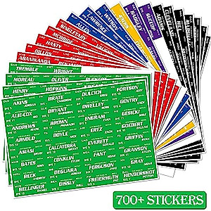 Fantasy Football Draft Board 2023-2024 Kit Extra Large Set with More 600+ Player Labels Premium Color Edition[12 Teams 20 Rounds]