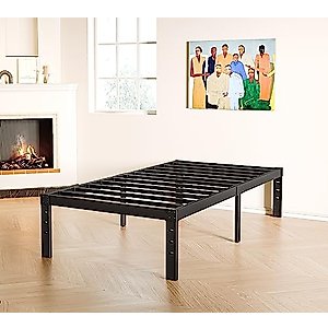 COMASACH Twin Size Bed Frame 12" High Heavy Duty Platform Bed Frame,Sturdy Steel Frame,Support up to 3500lbs,No Box Spring Needed,Noise-Free,Easy Assembly