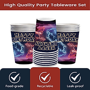 JIANNOR Star Theme Party Supplies Galaxy Wars Party Favors Decorations Plates Napkins Cups, Baby Shower Birthday Party Tableware Set Cake Table Decorations for Boys Girls 140PCS Paper Props