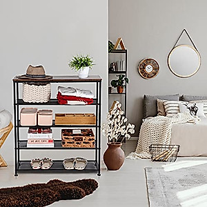 UHSTORAGE Shoe Rack Organizer, [Stable & Solid] Heavy Duty Shoe Shelf Rack for Entryway, 5 Tier Shoe Storage Metal Cabinet for Closet Hallway Bedroom Entryway, Holds 20-25 Pairs, Brown and Black