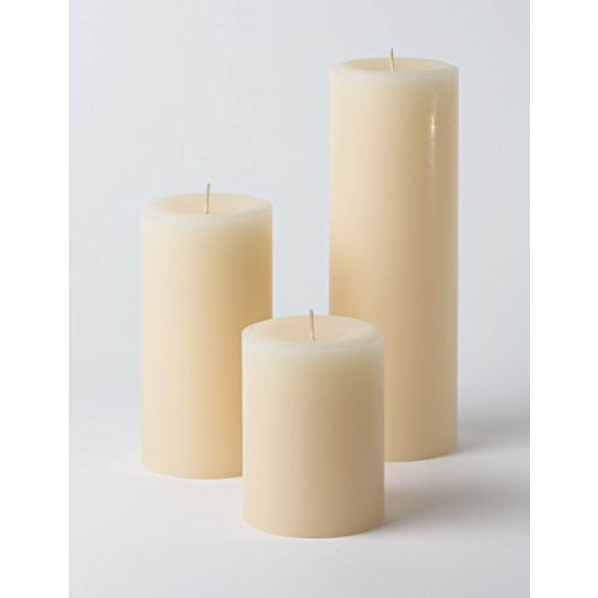 Mister Candle - Dripless 3" inch Diameter Assorted Wedding & Home Decoration Pillar Candles - Premium Wax Set (Ivory)