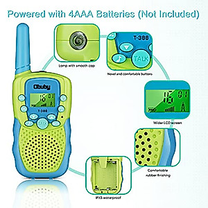 Obuby Toys for 3-12 Year Old Boys Walkie Talkies for Kids 22 Channels 2 Way Radio Gifts Toys with Backlit LCD Flashlight 3 KMs Range Gift Toys for Age 3 up Boy and Girls to Outside , Hiking, Camping
