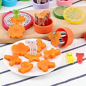 FIRETREESILVERFLOWER 1.5in Vegetable Cutter Shape Set-12PCS Mini Cookie Cutters Fruit Biscuit Pastry Mold Children's Baking and Food Supplement Tool Accessories.(20 Forks)