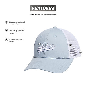 adidas Women's Mesh Trucker Hat, Wonder Blue/White, One Size