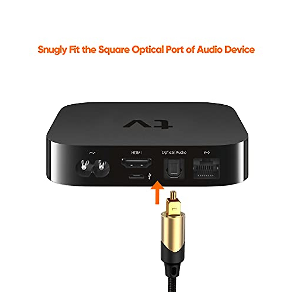 CableCreation 15 Feet Optical Audio Cable, Fiber Digital Optical SPDIF Toslink Cable with Metal Connectors for Home Theater, Sound Bar, DVD/CD Player, TV & More, Black&Gold / 4.5M