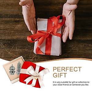 generic 2Pcs Miniature Pagoda Hexagon Figurines Mini Pagoda Statue for Garden Patio Bonsai Micro Landscape Decorations