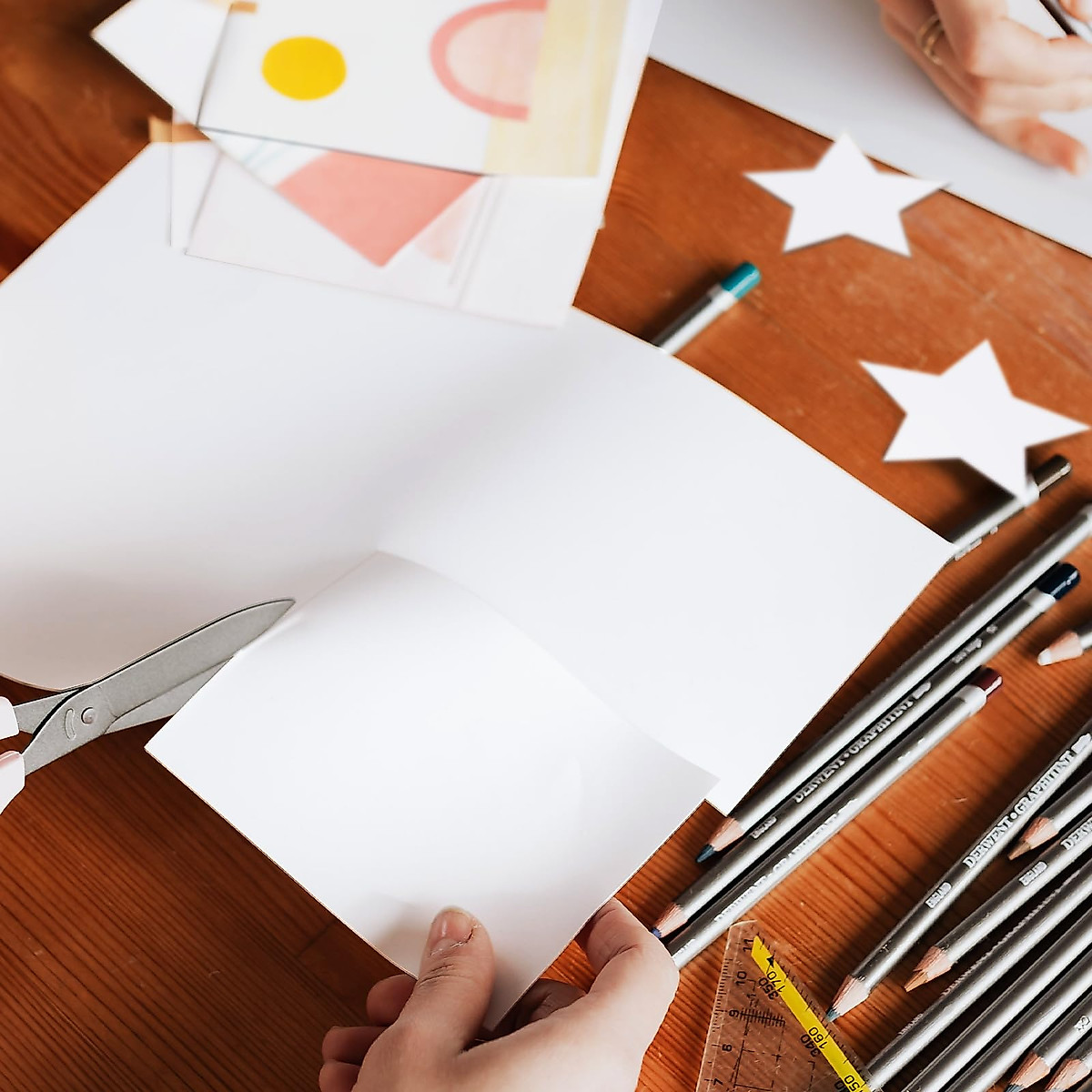 50 Pack White Cardstock 8.5 x 11 White Paper, Goefun 65lb Card Stock Printer Paper for Cards Making, Office Printing, Paper Crafting