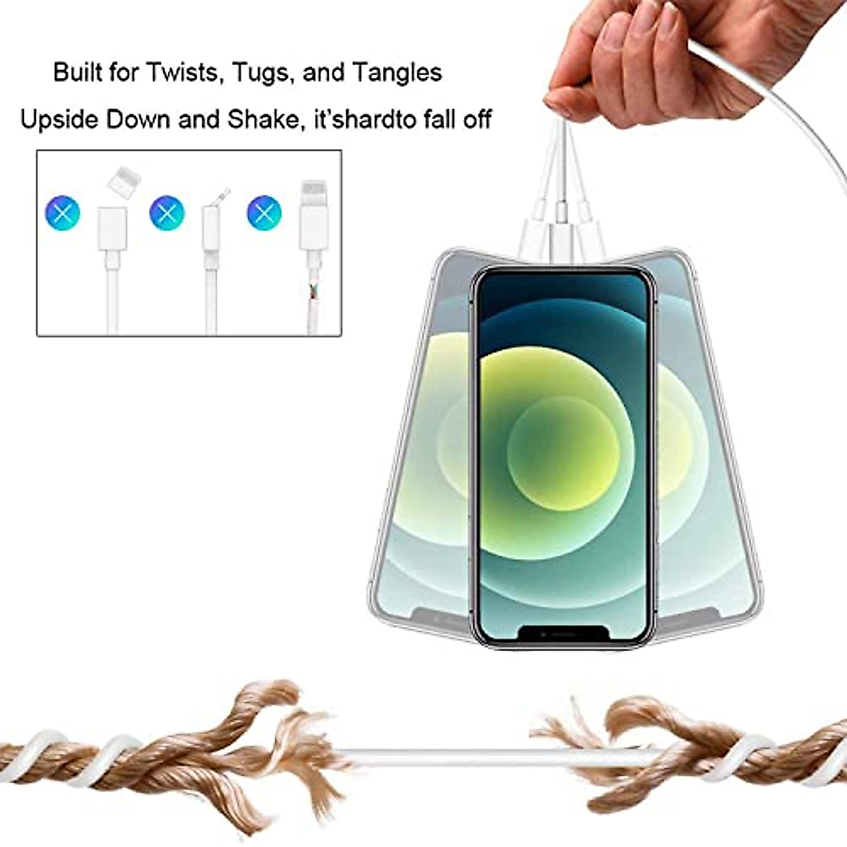 Fast iPhone Charger【Apple MFi Certified】，10Feet Extra Long iPhone Charging Cord Cable，20W Wall Charger Block Apple Fast Charger，Compatible iPhone 14/Pro/Pro Max/Plus/13/12/11/X/SE/8/7/6/iPad/AirPods.