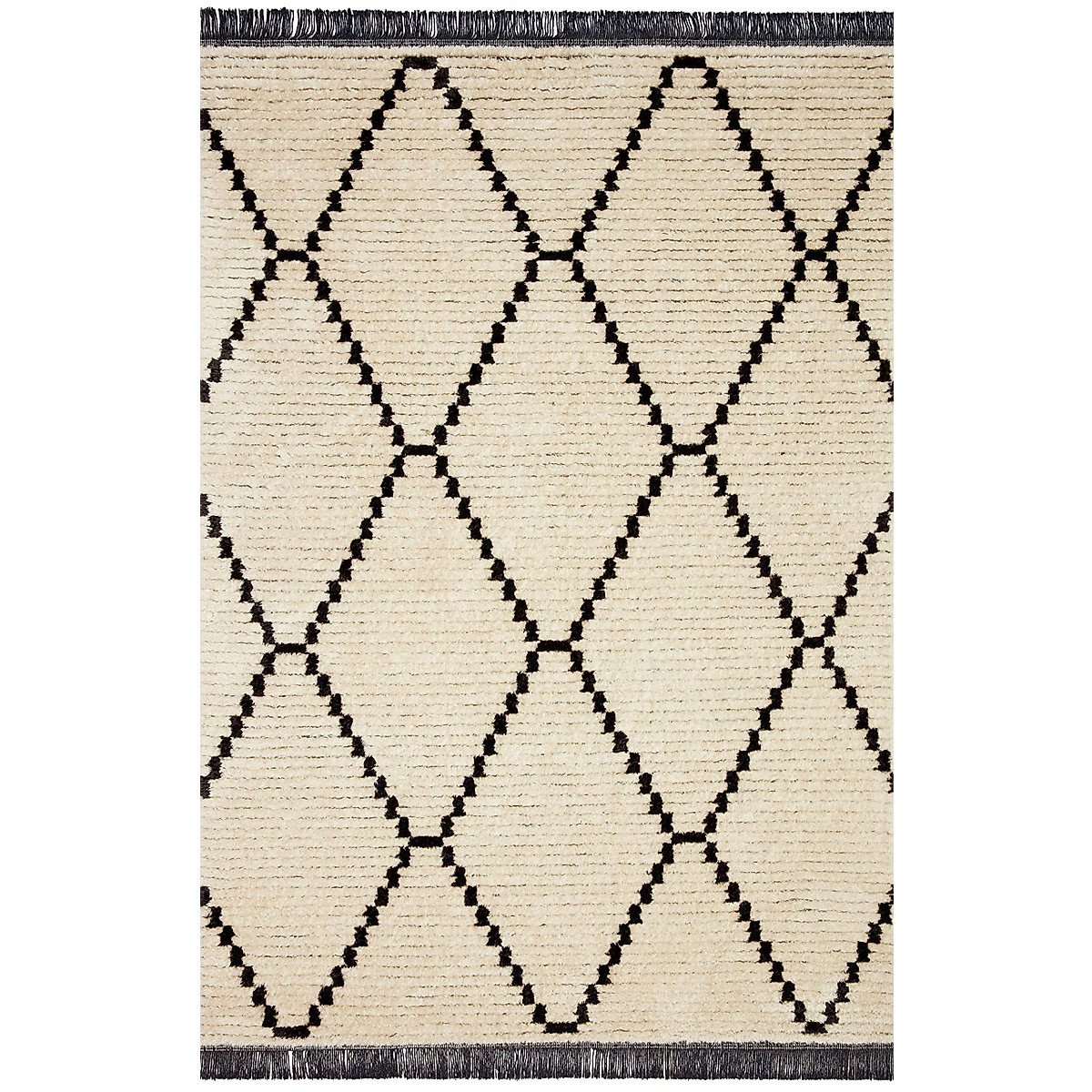 Chris Loves Julia x Loloi Alice Collection ALI-04 Cream / Charcoal 3'-8" x 5'-8" Accent Rug