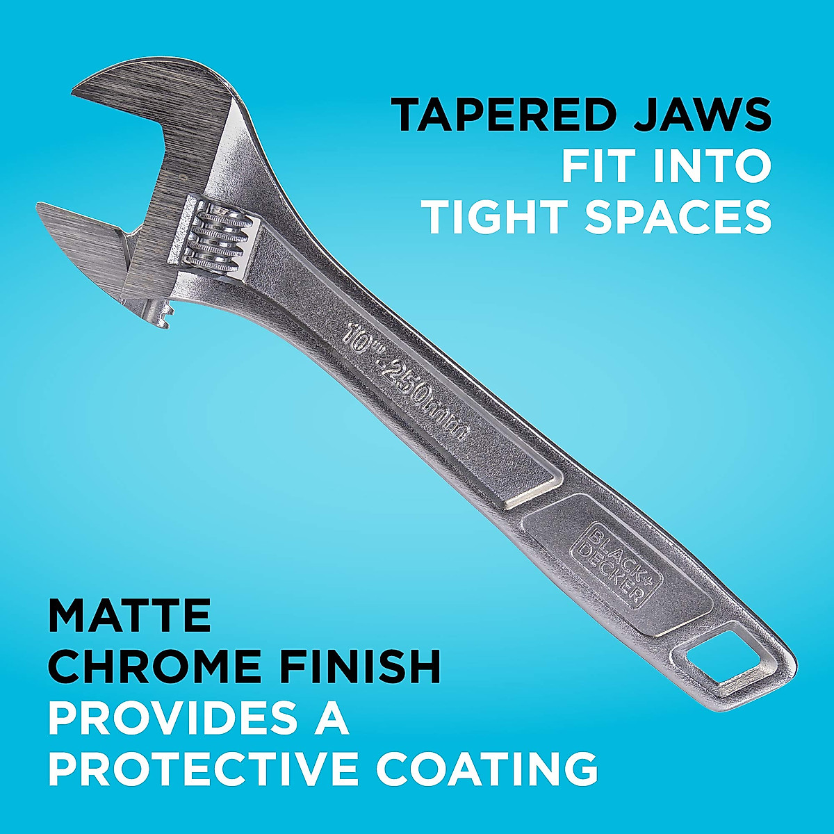 beyond by BLACK+DECKER Adjustable Wrench Set, 6-Inch, 8-Inch & 10-Inch, 3-Pack (BDHT8159092APB)