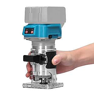 Cordless Compact Router, Weytoll 18V 18000RPM Brushless Trim Router, Wood Trimmer Router, 6.35mm Trim Diameter Cordless Palm Router Suitable for Makita Battery, 6 Level Speed Adjustable (Tool Only)