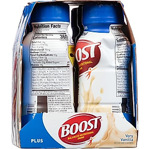 BOOST Plus Balanced Nutritional Drink, Very Vanilla, 8 FL OZ (Pack of 6)